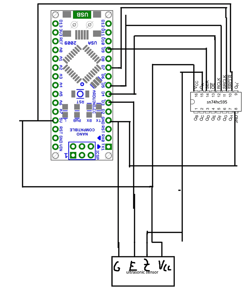 Synchronizing HC SR04 Ultrasonic sensor with shift register - General Guidance - Arduino Forum
