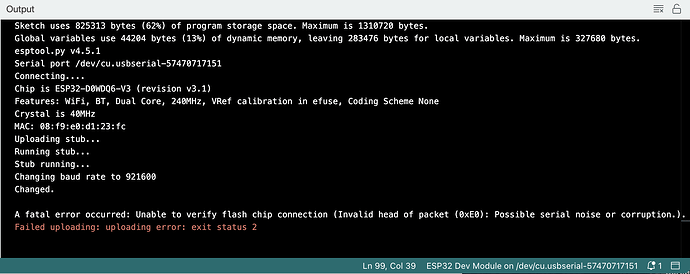 Problem uploading to TTGO T4 - General Guidance - Arduino Forum