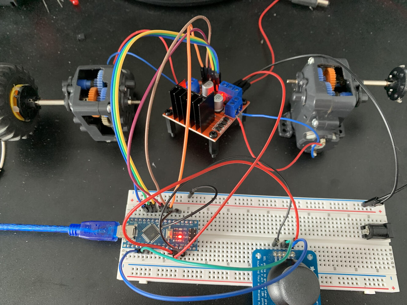 ArduinoNano and L298NDualHBridge 2 motors 1 joystick - Motors, Mechanics, Power and CNC ...
