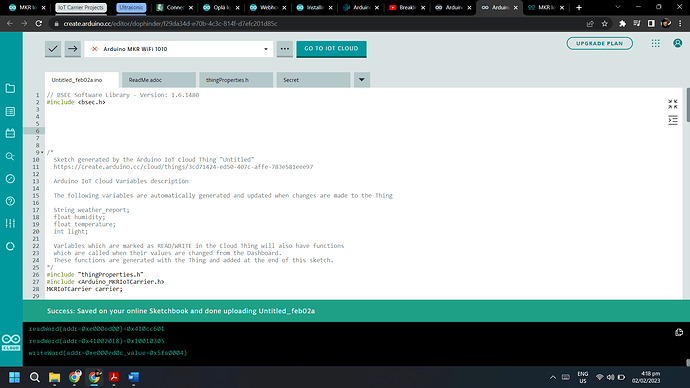 MKR IoT Carrier - Not Working - MKR Shields - Arduino Forum