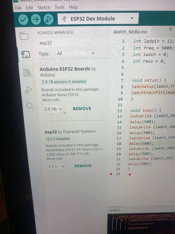 ESP32 By Espressif Systems fault - Programming - Arduino Forum
