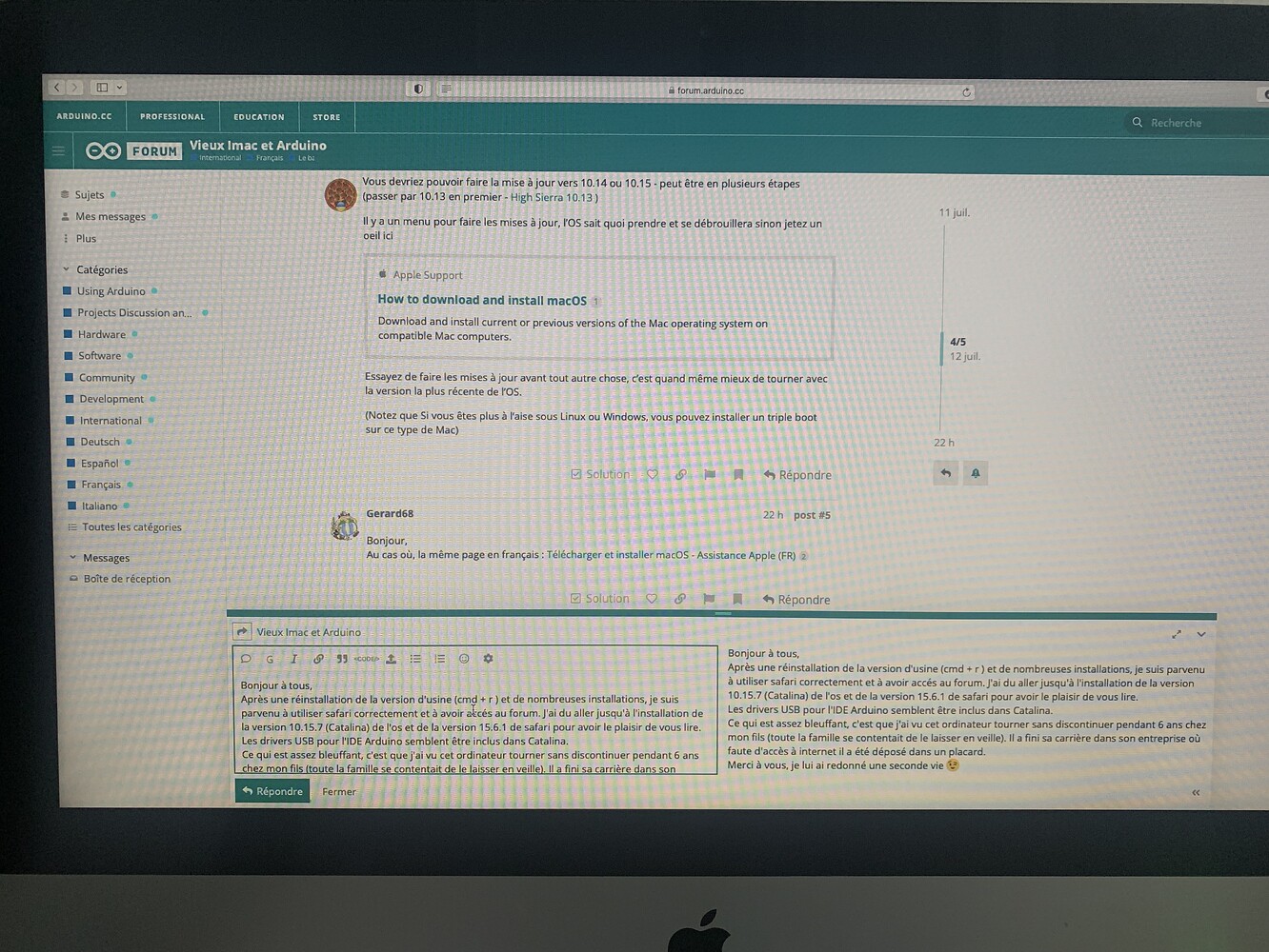Vieux Imac et Arduino - Le bar - Arduino Forum
