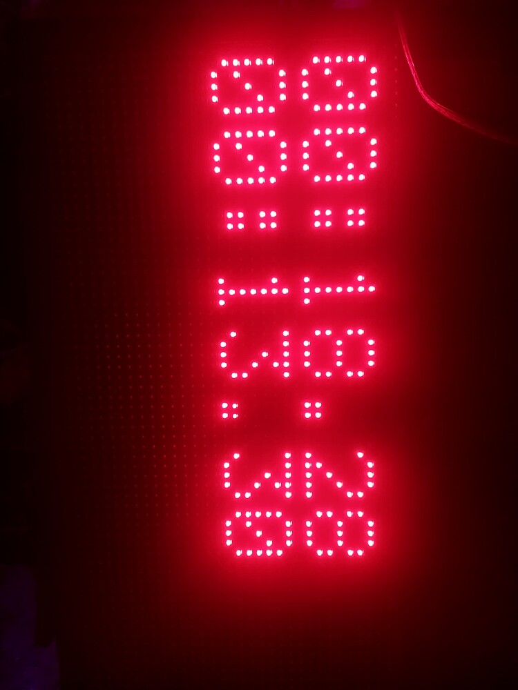 Stopwatch using a 32 x 16 LED Matrix. DMD P10 RED single colorNEED HELP ...