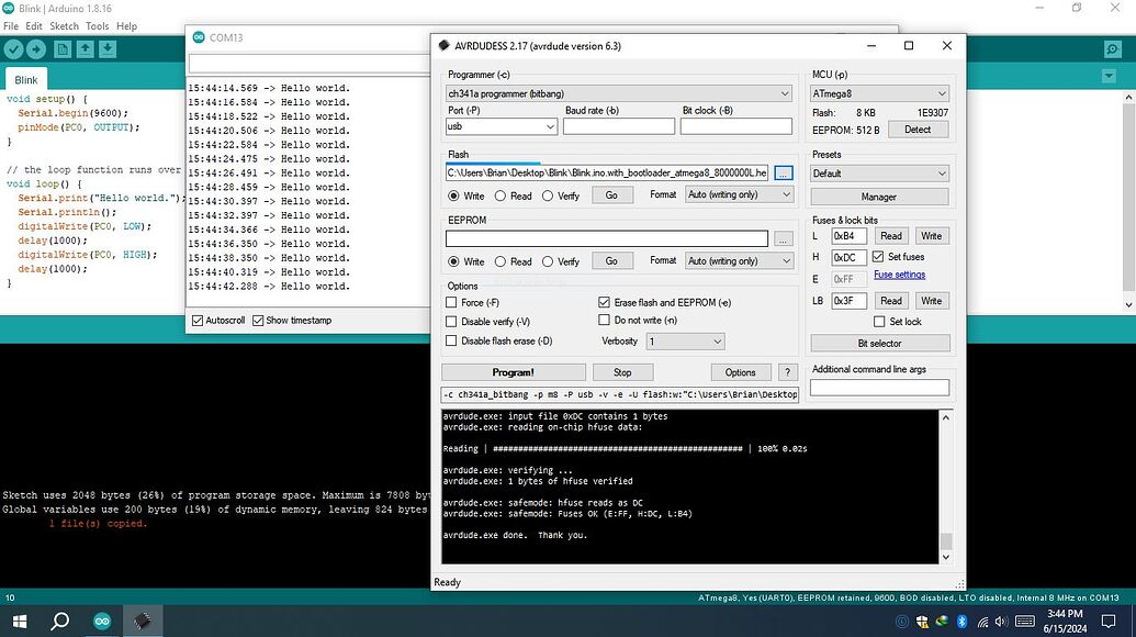 Weird ATmega8A programming issue - 3rd Party Boards - Arduino Forum