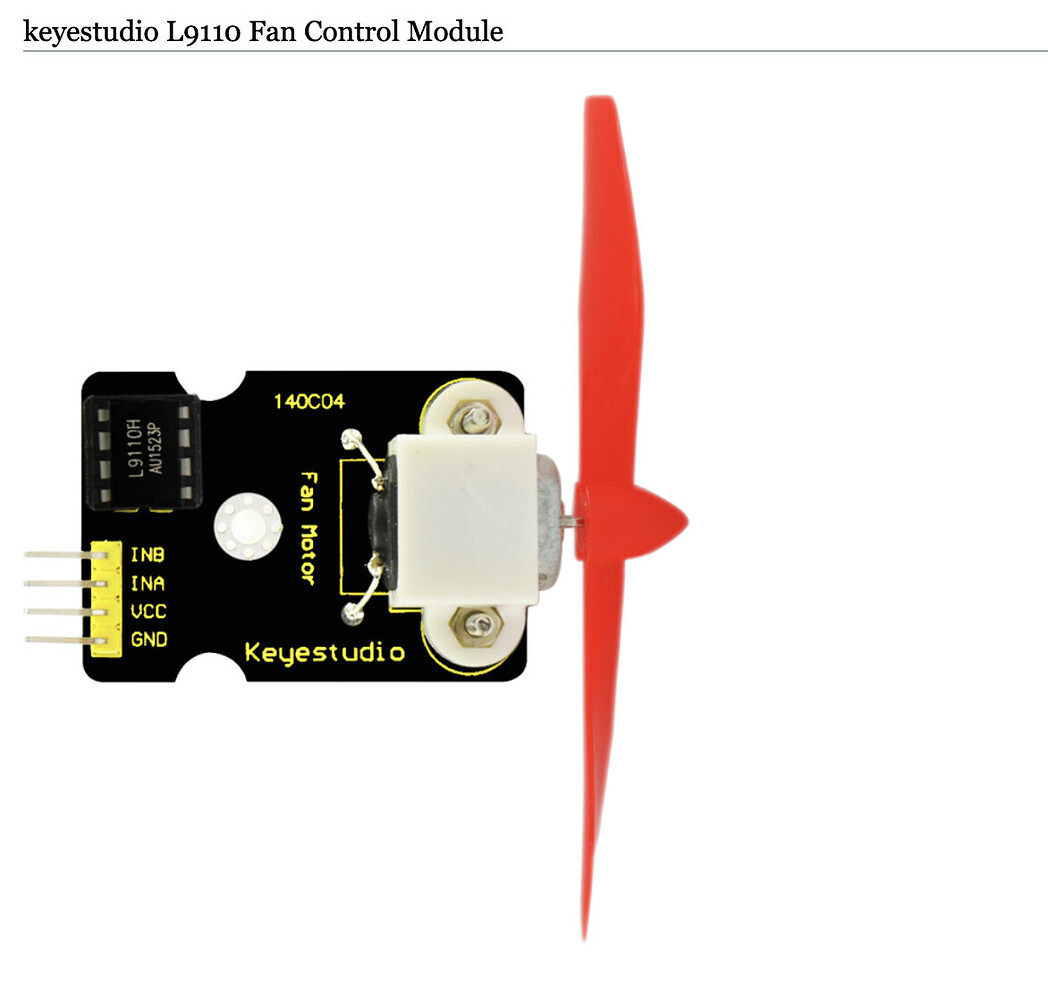 Help with speed controlled fan (pot) keyestudio components (INA and INB ...