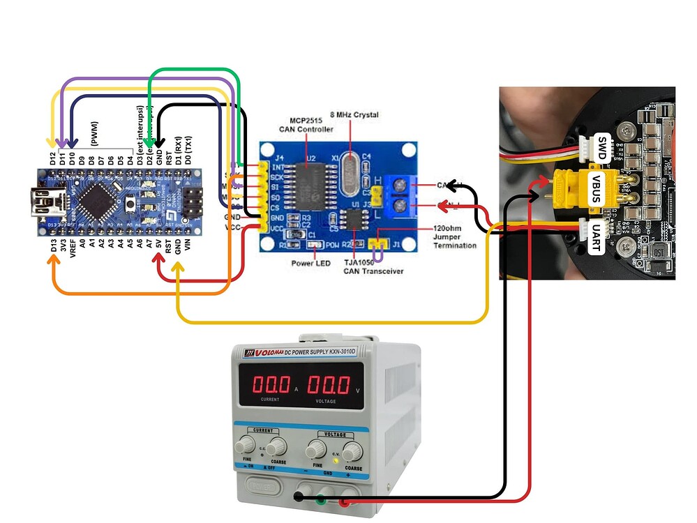 Interfacing my GIM 8115-9 actuator with Arduino via MCP2515 CAN module - Motors, Mechanics ...