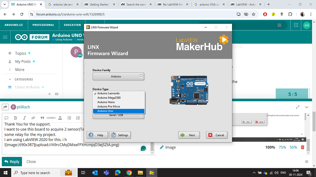 Use Arduino UNO Wifi with LabView - Interfacing w/ Software on the Computer - Arduino Forum