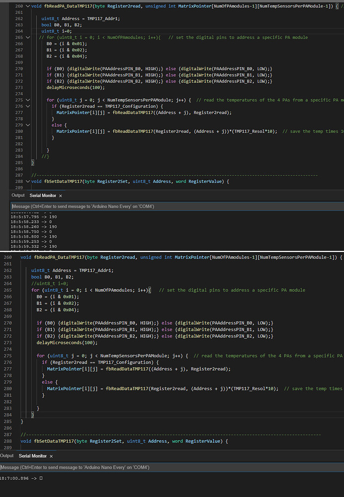 Nested FOR loop not working - Programming - Arduino Forum