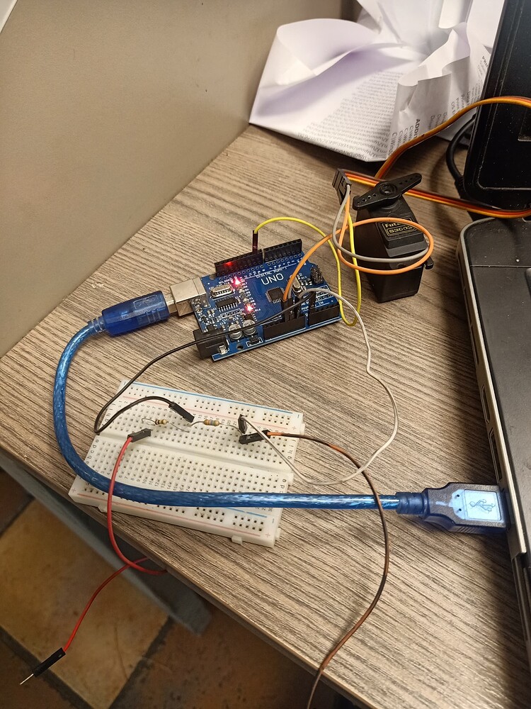 Want to add a code to control the servo motor when the constant DC ...