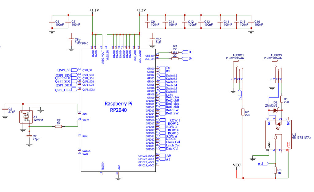 MIDI / Power weirdness with a RP2040 - General Electronics - Arduino Forum