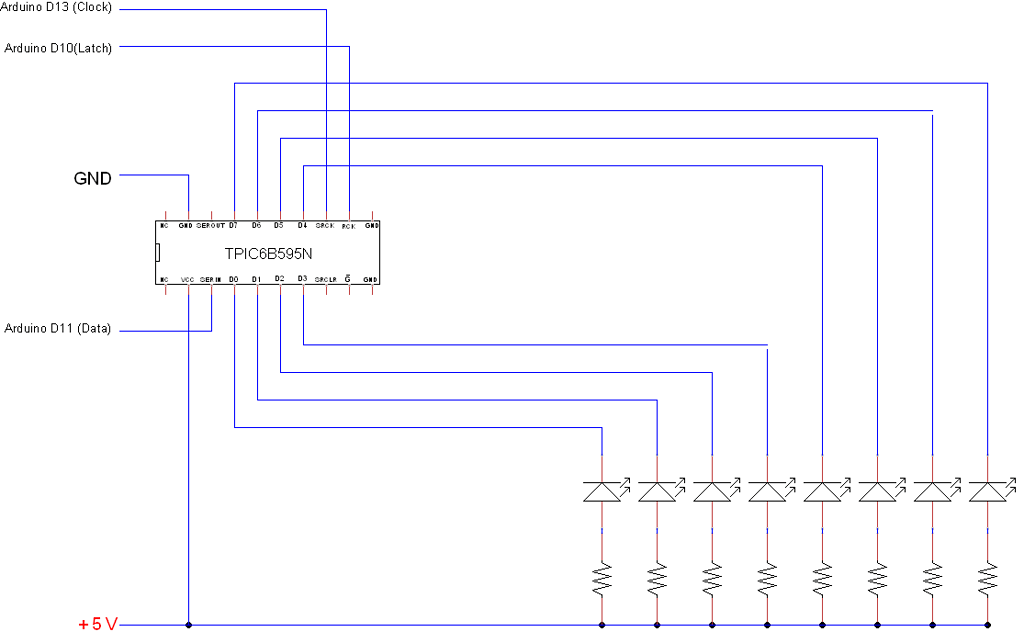 Using TPIC6B595 Shift Register - LEDs and Multiplexing - Arduino Forum