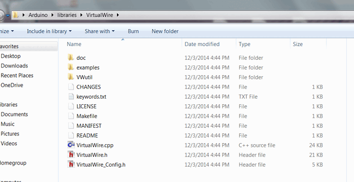 VirtualWire Library not being properly recognized - Programming - Arduino Forum