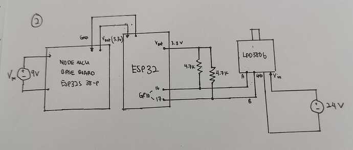 How to connect 24 volt powered LPD3806 Incremental Encoder to ESP32 ...