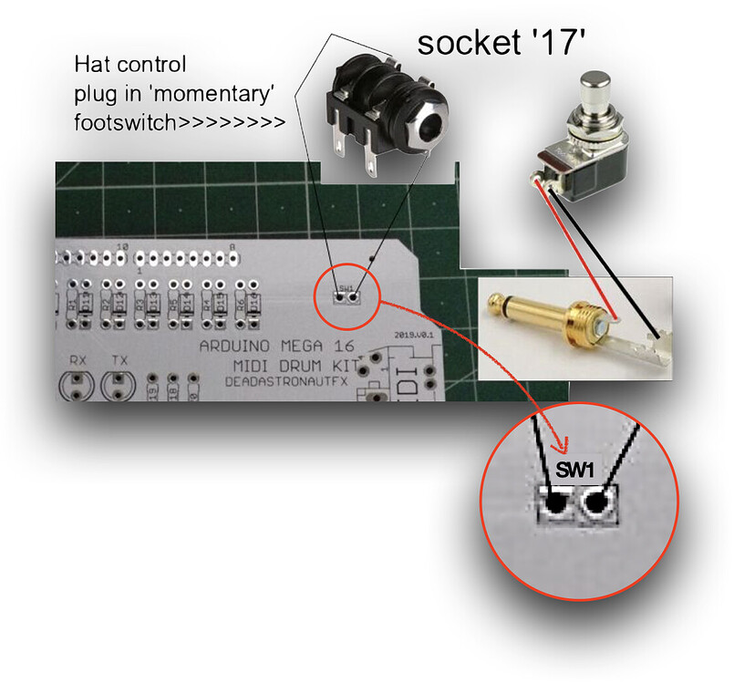 HELP.How to wire Momentary footswitch to Arduino Mega 2560 as Hi Hat ...