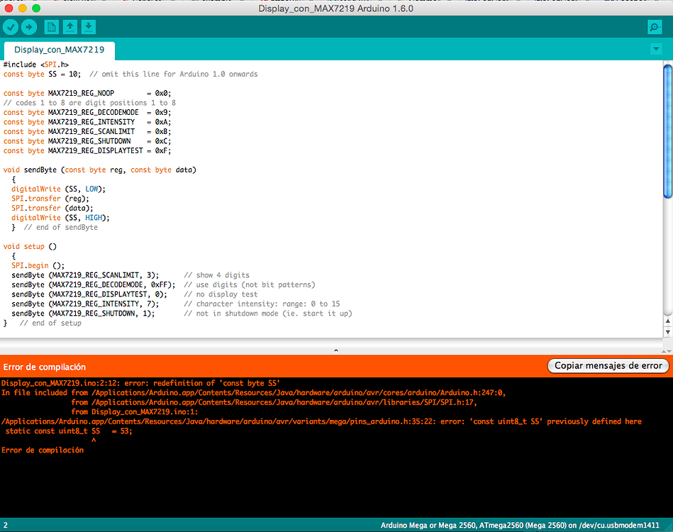 MAX7219CNG con display de 4 bloques y 7 segmentos - Hardware - Arduino Forum