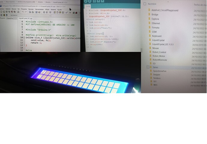 I2C LCD muestra solamente una letra/caracter línea - Software - Arduino Forum