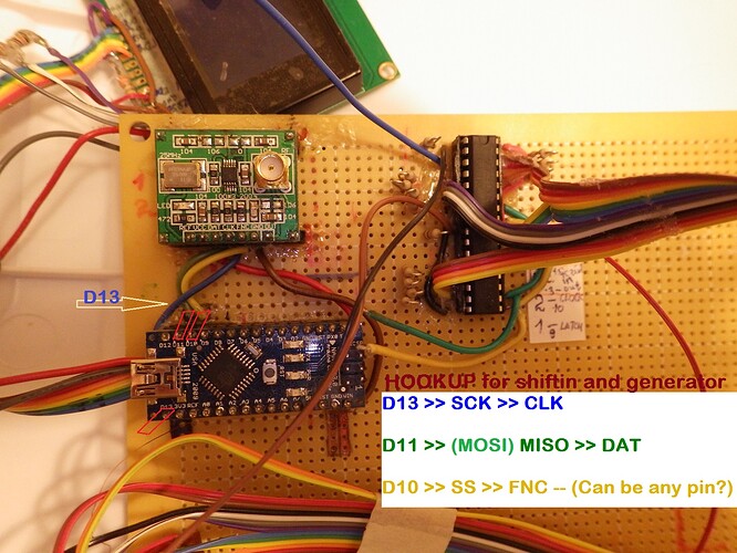 SS, MOSI/MISO,SCK + AD9833 Generators (X2) + 4 rotary encoders with two CD4021BE - LEDs and ...