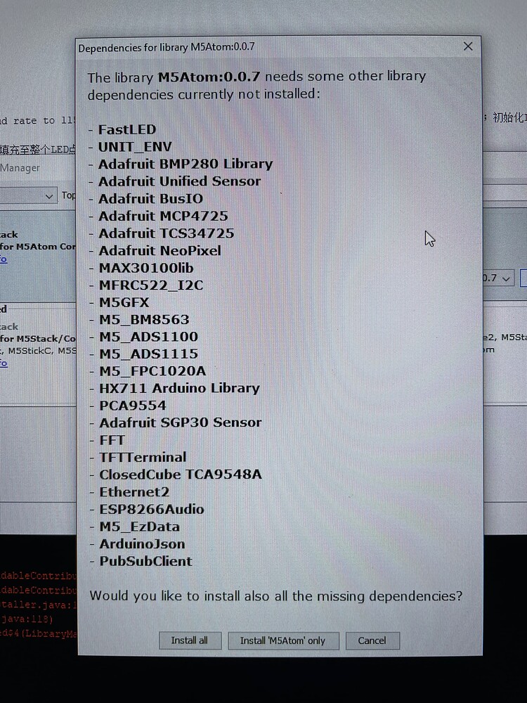 Error compiling for board M5Stack-ATOM - IDE 1.x - Arduino Forum