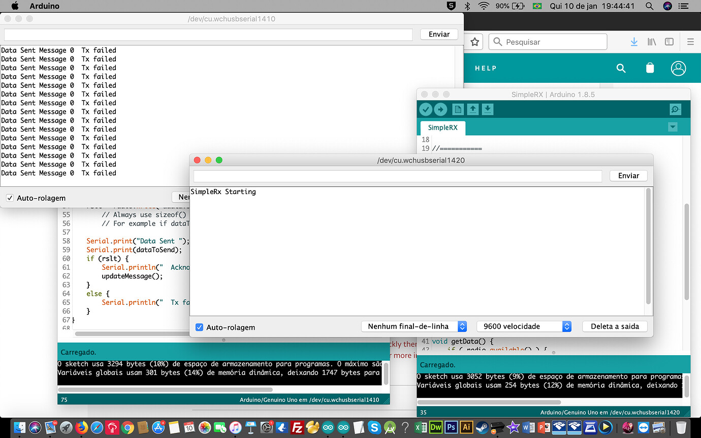 NRF24L01 PA PL (Bidirectional String) - Networking, Protocols, and Devices - Arduino Forum