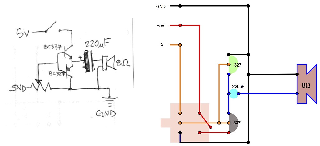 novice confusion about transistors in simple 8-ohm speaker amp ...