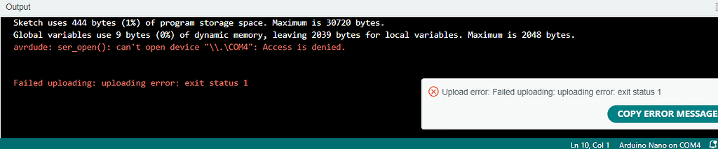 Avrdude: ser_open(): can’t open device : access is denied - Uploading ... Avrdude: ser_open(): can’t open device : access is denied - Uploading ...