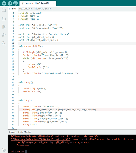 Help, why 'configTime()' not declared? - Programming - Arduino Forum
