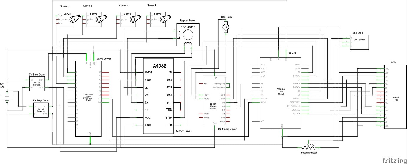 Need Help (verification) on my multi-motor Project (Stepper & DC Motor & Servos) - General ...