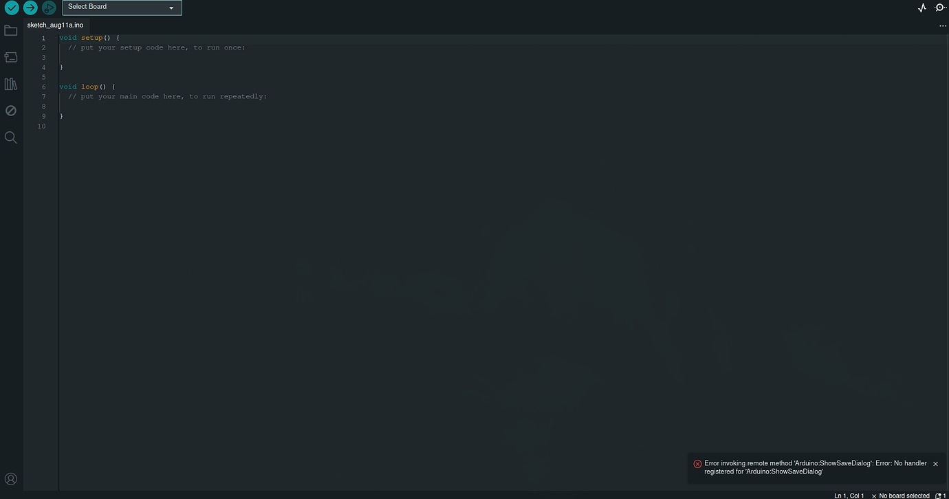 Can't save nothing on Arduino's IDE - IDE 2.x - Arduino Forum