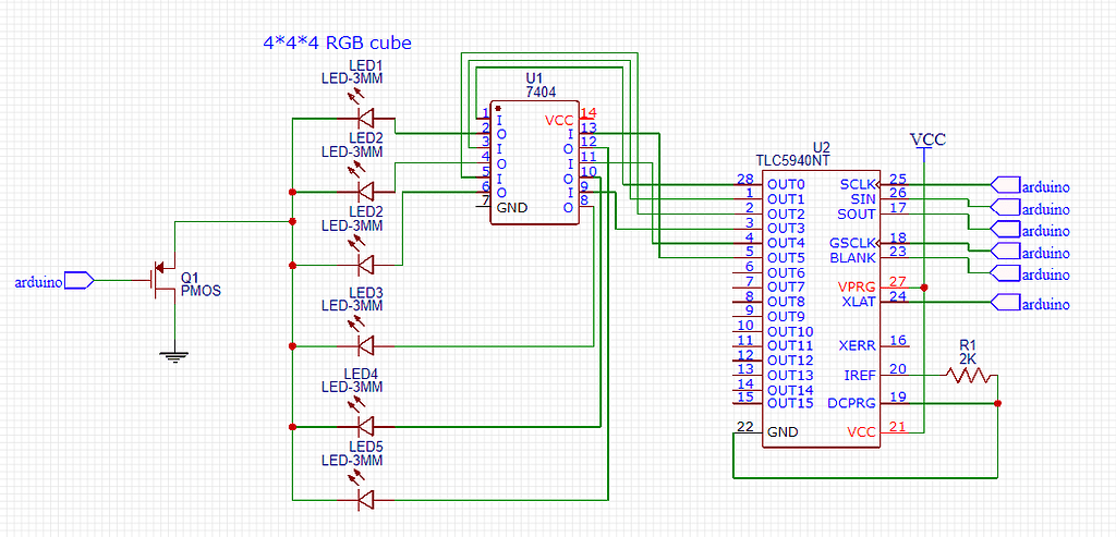 LED cube PWM TLC 5940 with 7404 not gate - LEDs and Multiplexing - Arduino Forum