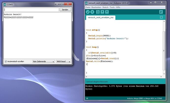 Text eingabe und ausgabe über serielle Schnittstelle - Deutsch ...