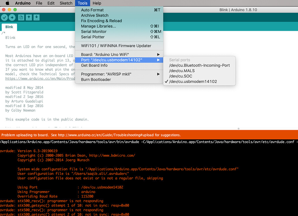 Arduino Sketch upload is failing avrdude: stk500_recv(): programmer is ... Arduino Sketch upload is failing avrdude: stk500_recv(): programmer is ...