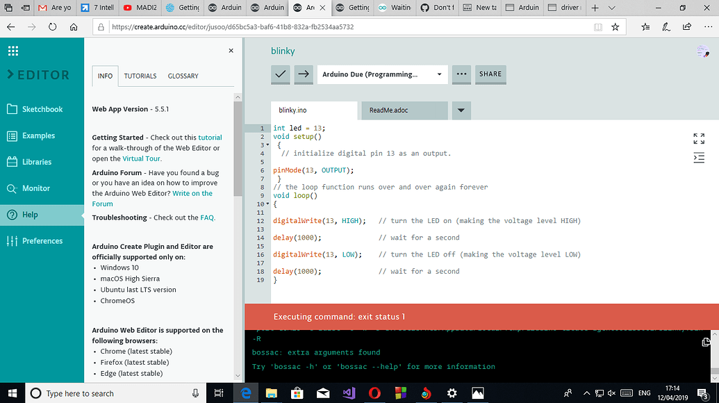 Arduino due - Cloud Editor - Arduino Forum