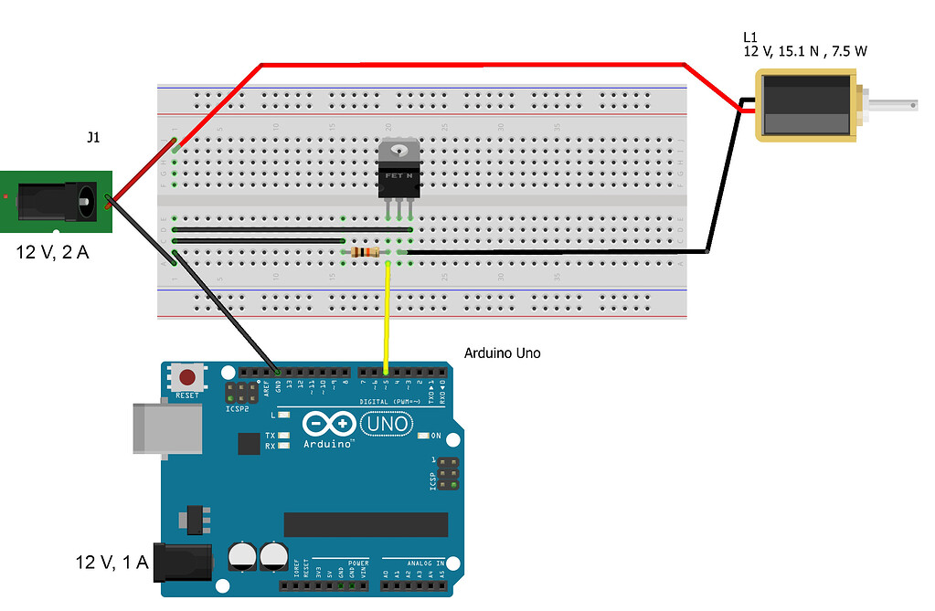 Please check my wiring diagram for controlling a solenoid - General Guidance - Arduino Forum