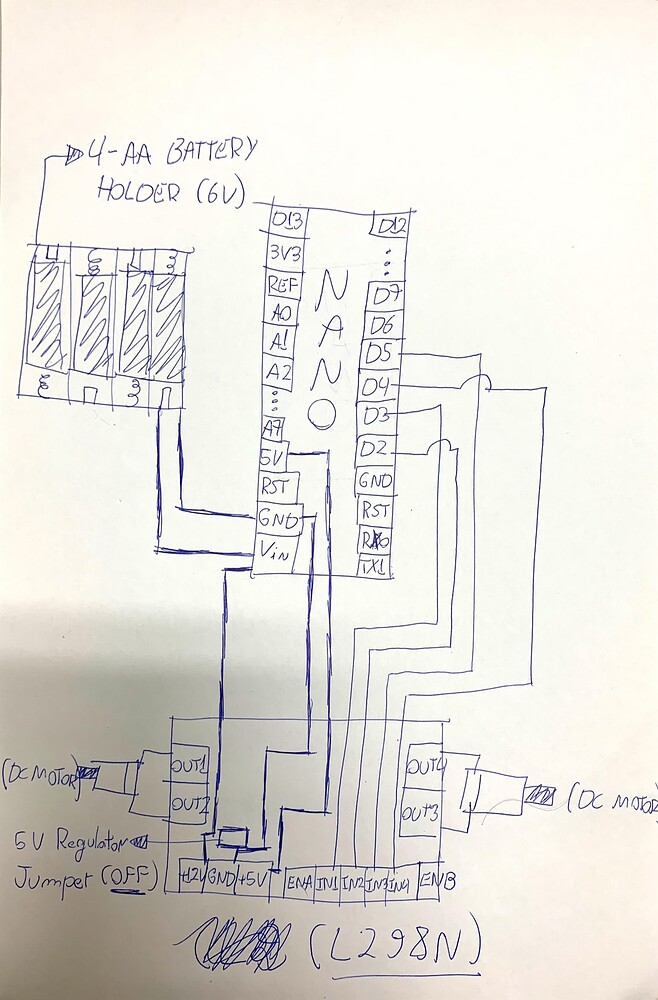 Correct power/voltage supply for Arduino Nano and L298N - General ...