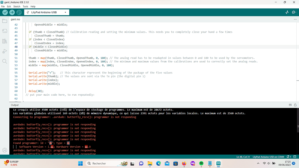 Erreur upload code sur lilypad - Français - Arduino Forum Erreur upload code sur lilypad - Français - Arduino Forum