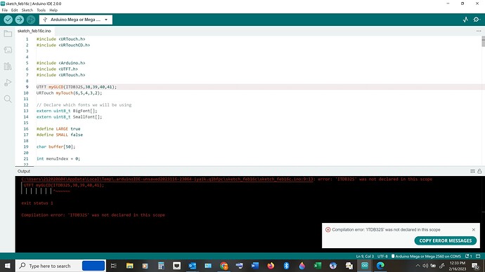 URTouch alternate between screens if screen is touched - Programming - Arduino Forum