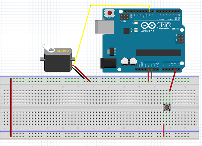 Controling servo with a button. - Programming - Arduino Forum