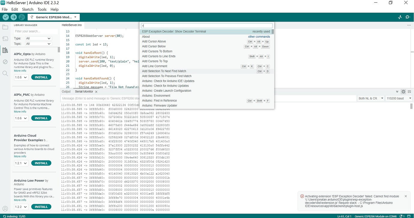 Espexceptiondecoder cannot be installed on the new arduino ide - Programming - Arduino Forum
