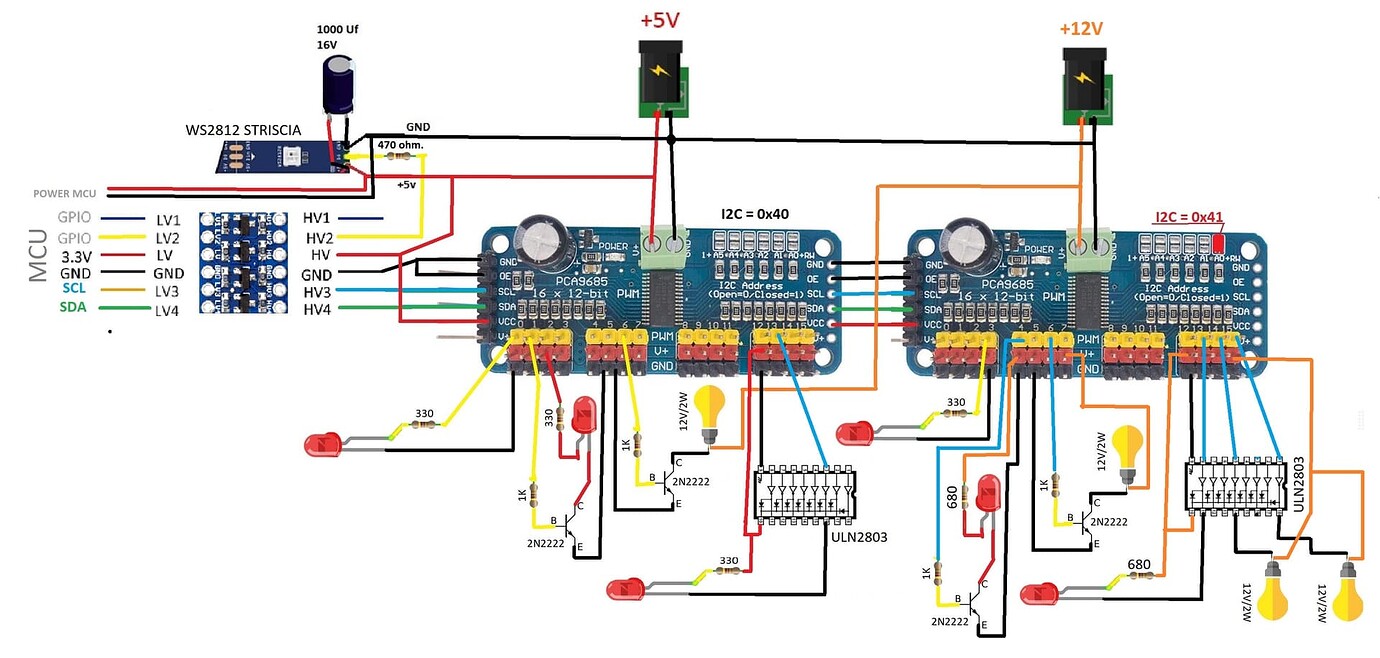 Collegamenti ESP32 - PCA9685 - STRIP LED WS2812 - Hardware - Arduino Forum