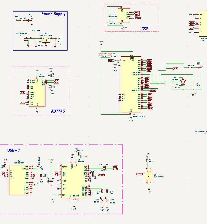 How to do programming through USB C and connection two power sources in a customized PCB board ...