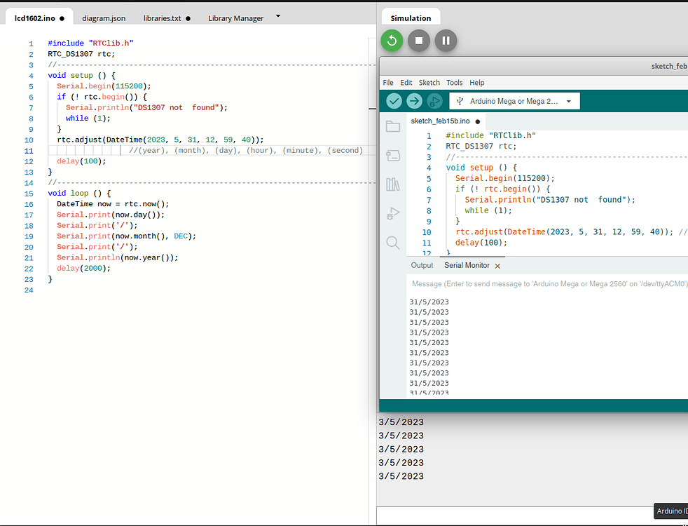 RTC error using Wokwi - Interfacing w/ Software on the Computer - Arduino Forum