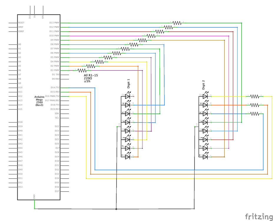 Arduino Mega with double 7 segment display - LEDs and Multiplexing - Arduino Forum