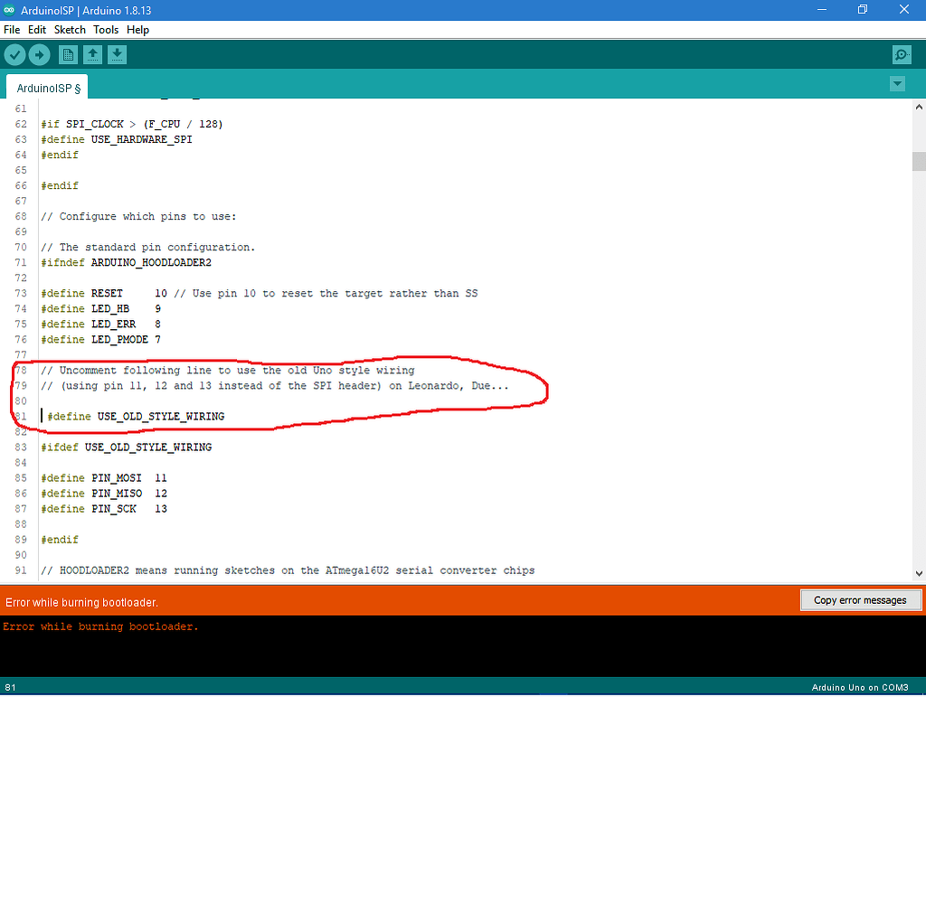 Burning bootloader to atmega 328pu from uno - Uploading - Arduino Forum
