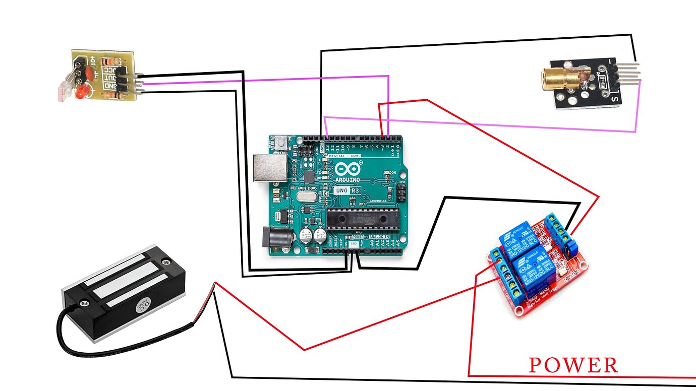 Need HELP with a Beam Breaker when broken releases a magnetic lock ...