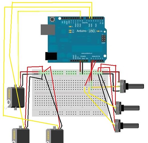 Help with Servo and Breadbord/Aiuto con servo, potenziometri e ...
