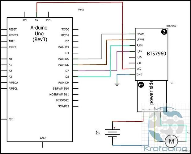 driver BTS7960 with arduino uno - Motors, Mechanics, Power and CNC - Arduino Forum