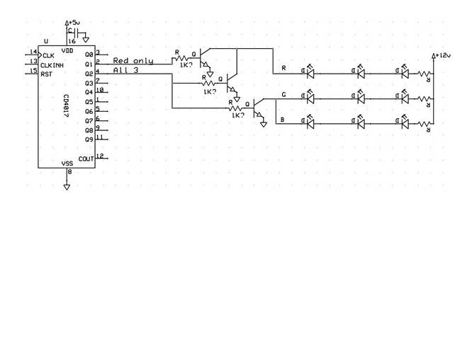 Alternate 3 states RGB led from one output using a counter. - LEDs and ...