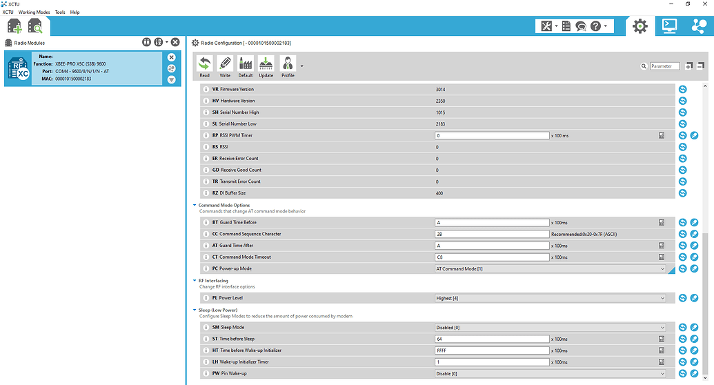 xbee pro xsc s3b configuration - Networking, Protocols, and Devices - Arduino Forum
