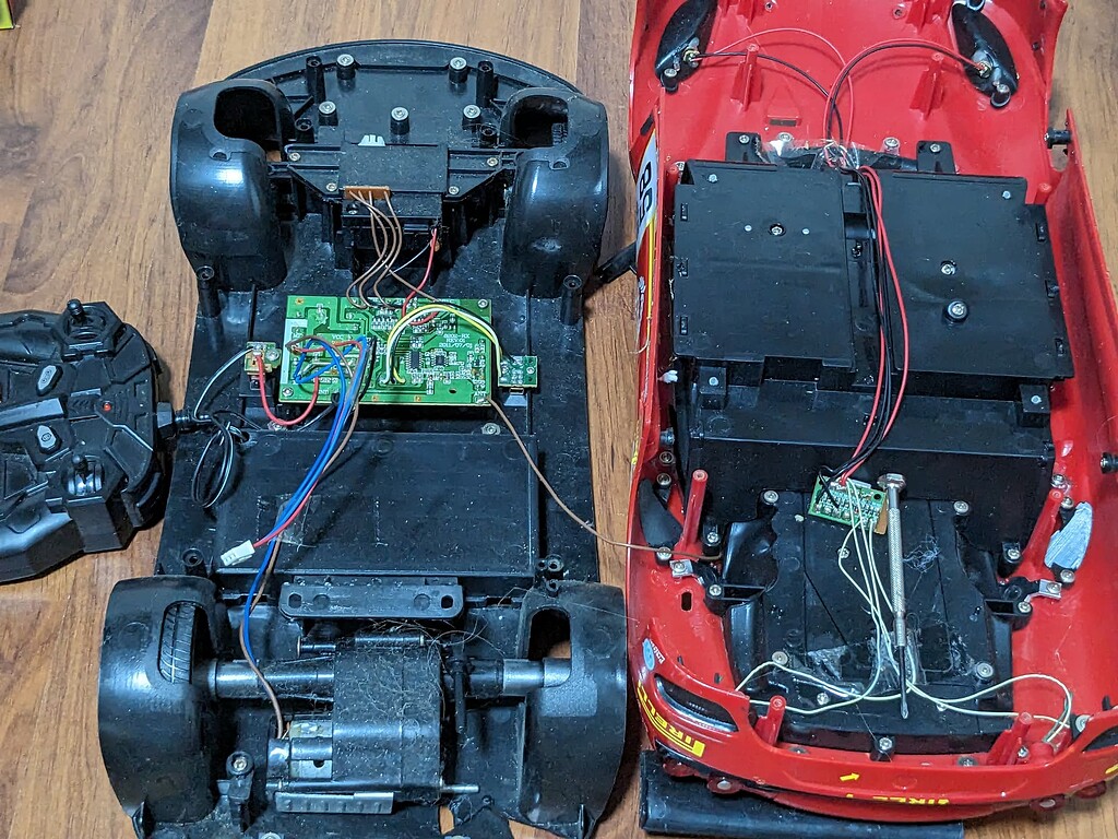 Repurposing a controller and a receiver from a remote controlled car ...