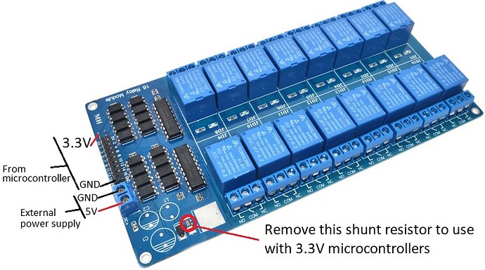 SOLVED: ESP32 with 16 channel relay not working - General Electronics - Arduino Forum